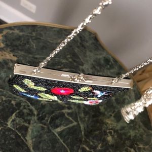 Purva | Bags | Purva Small Black Beaded Purse Wlong Chain New | Poshmark